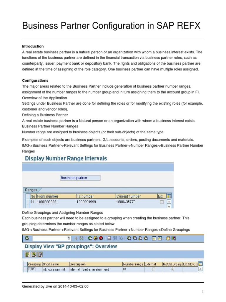 Business Partner Configuration in SAP REFX | PDF | Banks | Financial Accounting