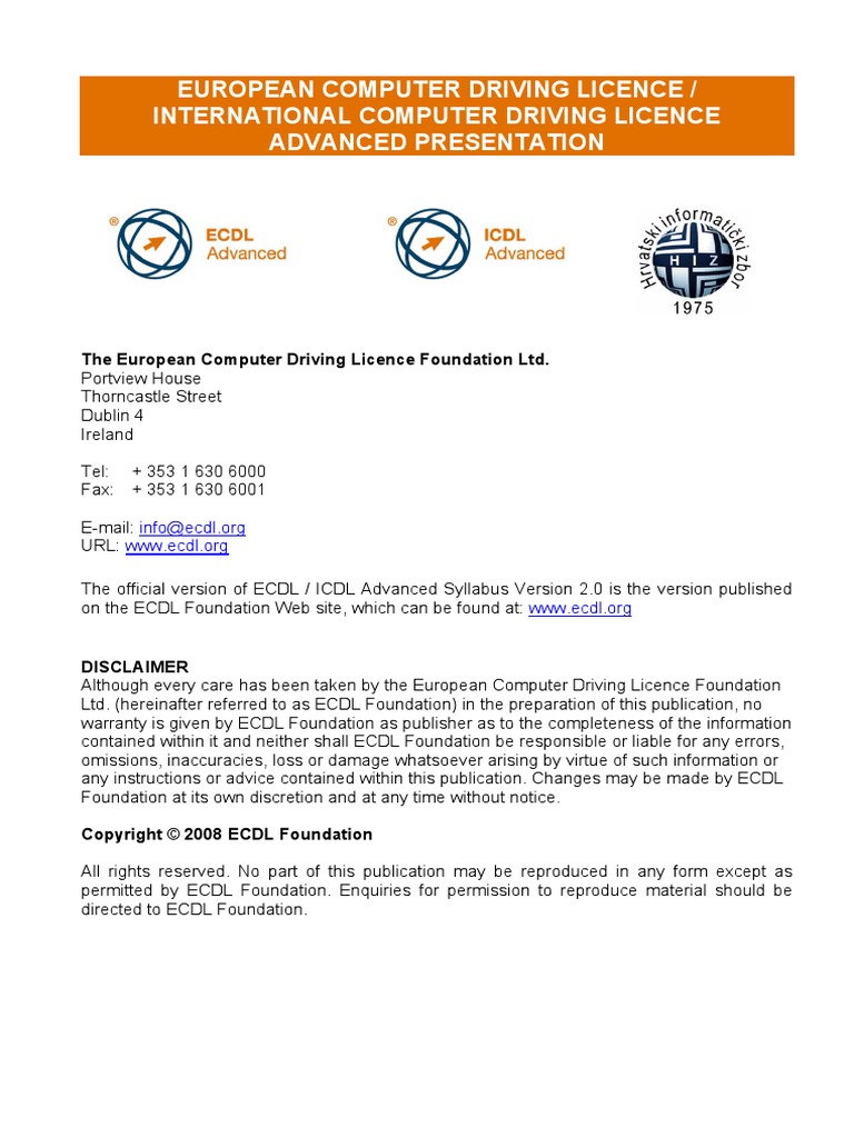 European Computer Driving Licence / International Computer Driving ...