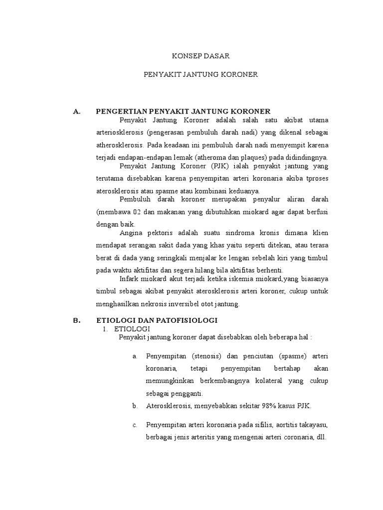 ASKEP PJK (Penyakit Jantung Koroner) | PDF