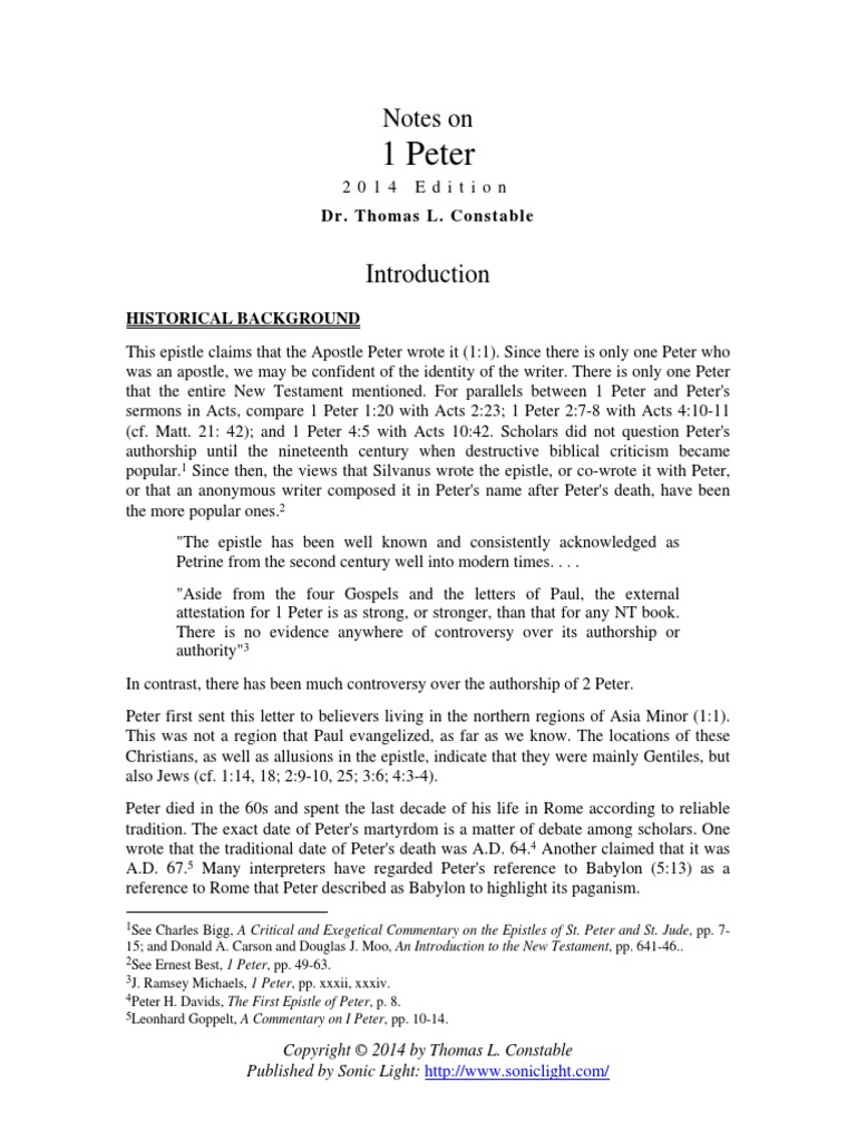 1 Peter | PDF | Saint Peter | Perseverance Of The Saints