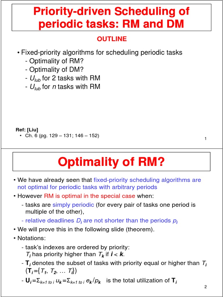 10 RM DM Scheduling of Periodic Tasks | PDF | Scheduling (Computing ...