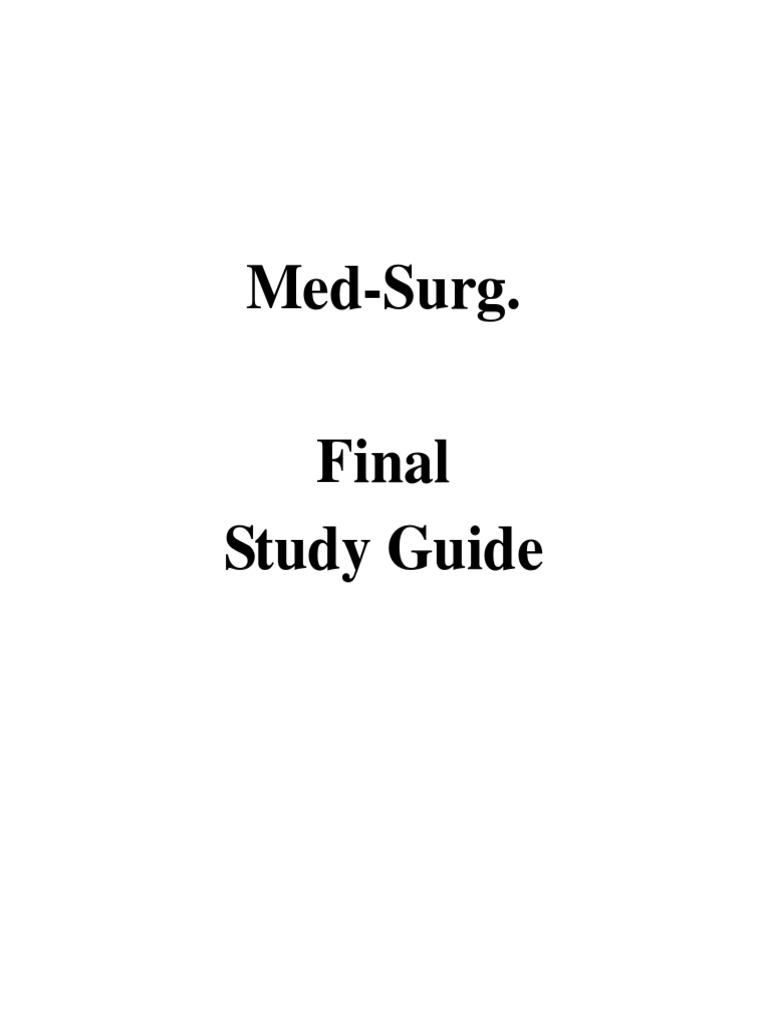 Med-Surg Final Study Guide | PDF | Stroke | Coagulation