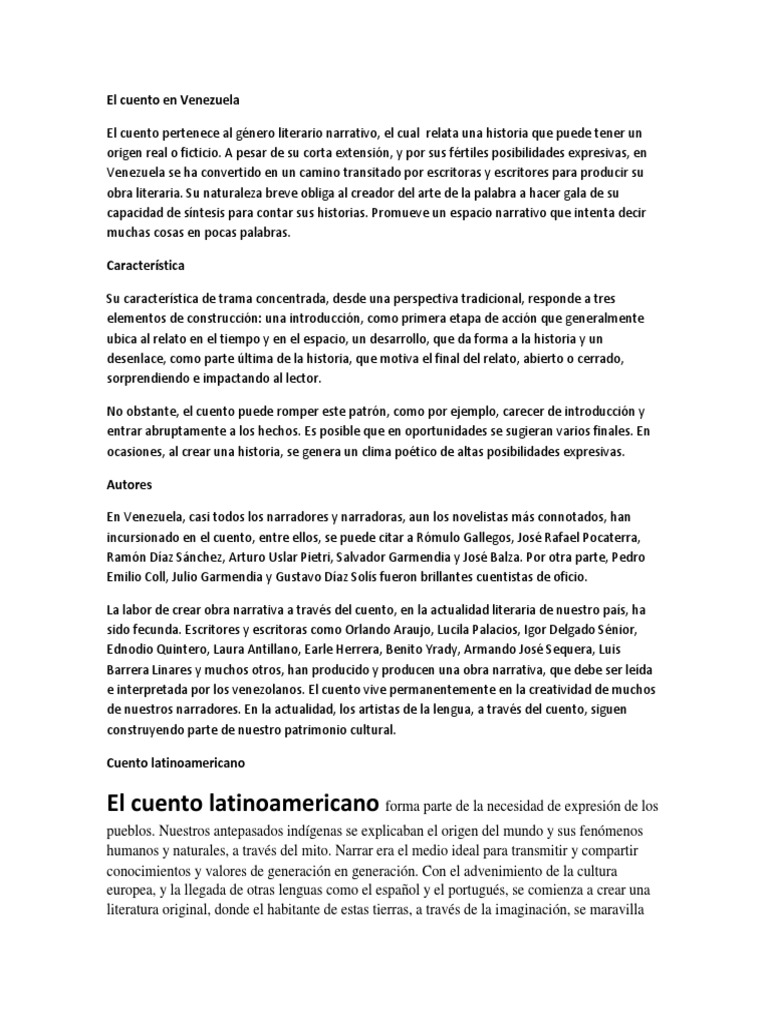 El Cuento en Venezuela | PDF | Núcleo atómico | Átomos