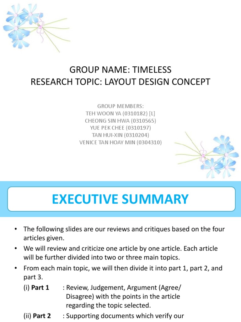 Assignment 2 - Research Design Report PDF Group Name - Timeless | PDF ...