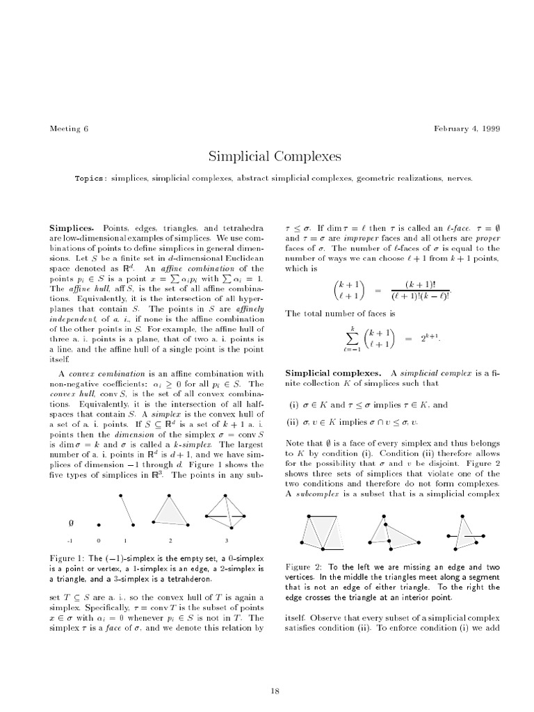 Simplicial Complexes: Simplices | PDF | Mathematical Structures | Topological Spaces