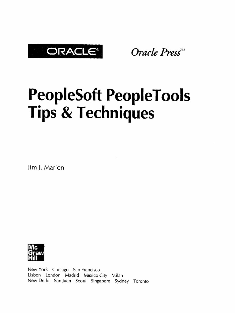 Oracle Press PeopleTools Tips and Techniques | PDF | J Query | Java Script