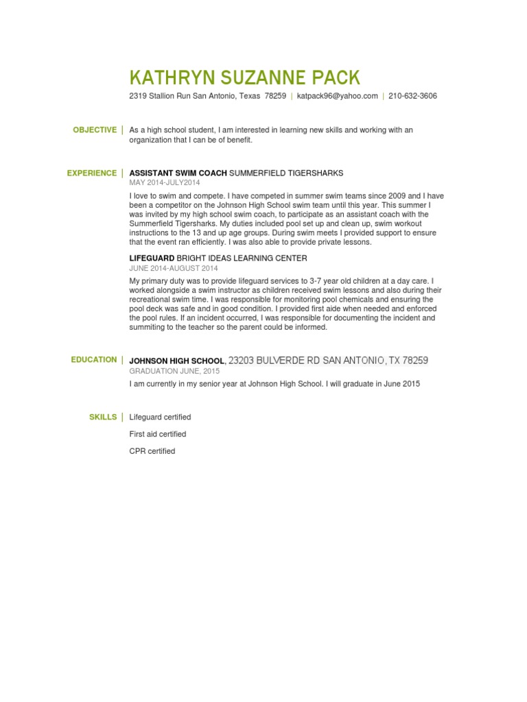 Kathryn Suzanne Pack Resume | PDF
