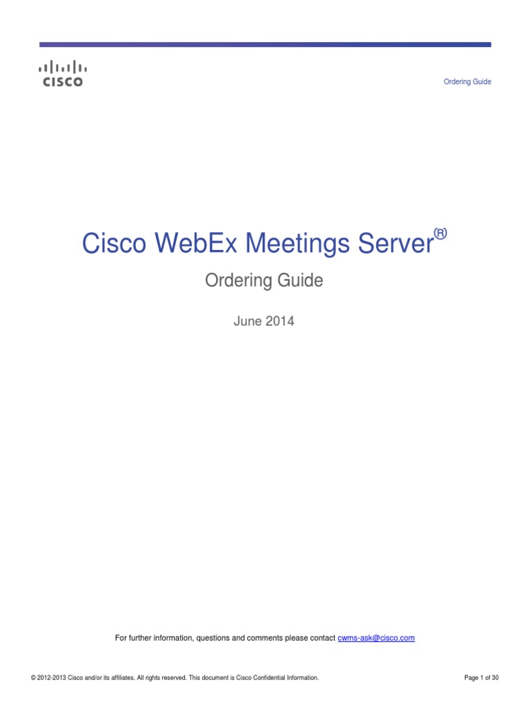 Webex Ordering Guide c07-719906 | PDF | V Mware | Software As A Service