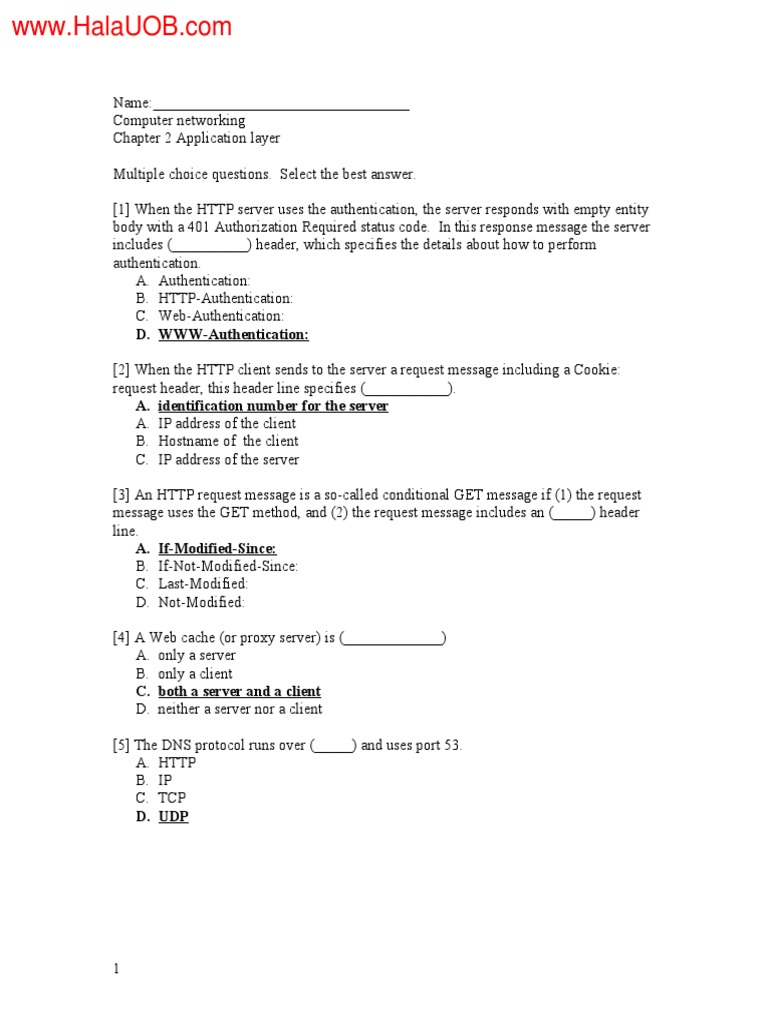 ITCE314-CH2 Multiple Choice questions-With+Solution | PDF | Port ...