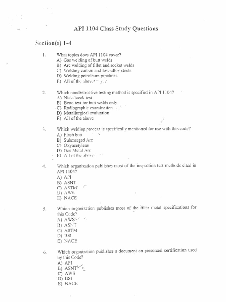 API 1104 Class Study | PDF