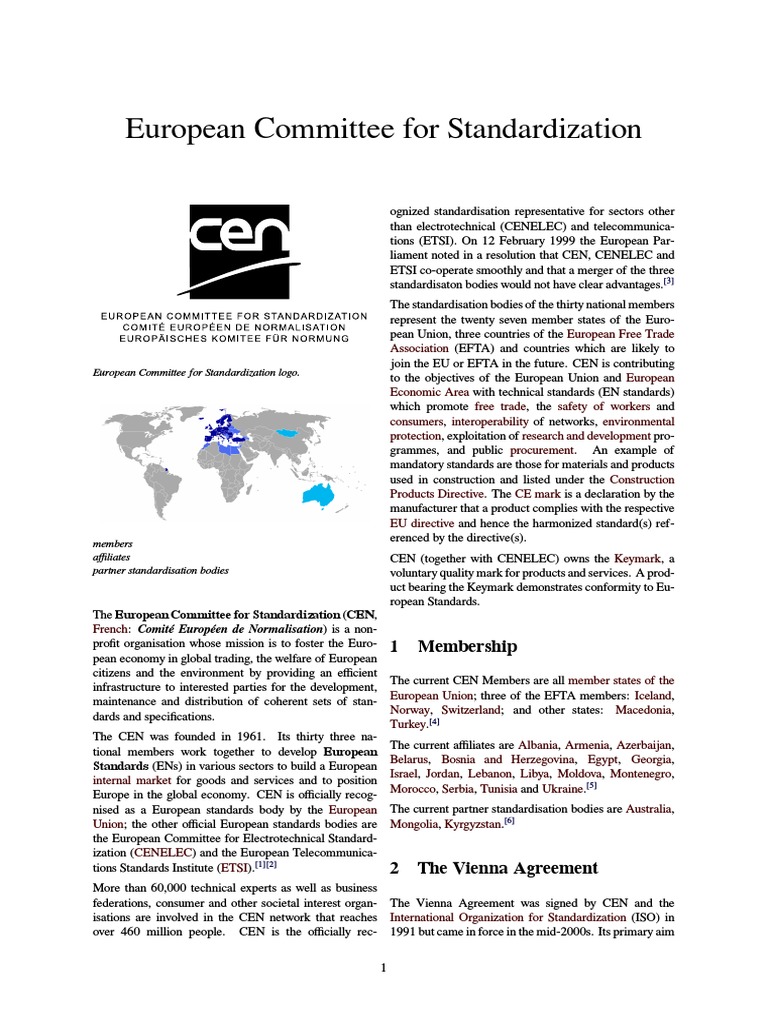 European Committee For Standardization PDF | PDF | Europe Travel ...