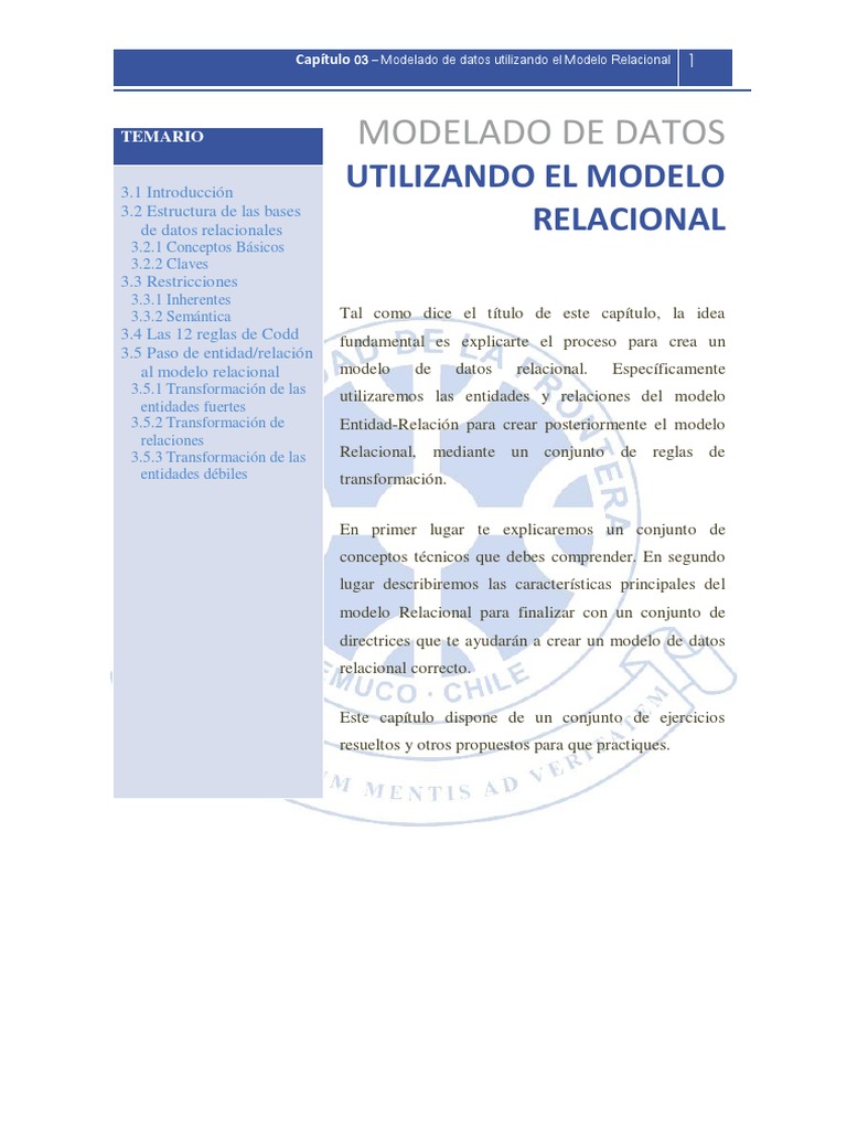 Apunte 3 Transformación Al Modelo Relacional PDF | PDF | Modelo ...