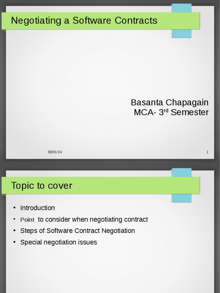 Negotiating Software Contracts | PDF | Negotiation | Business