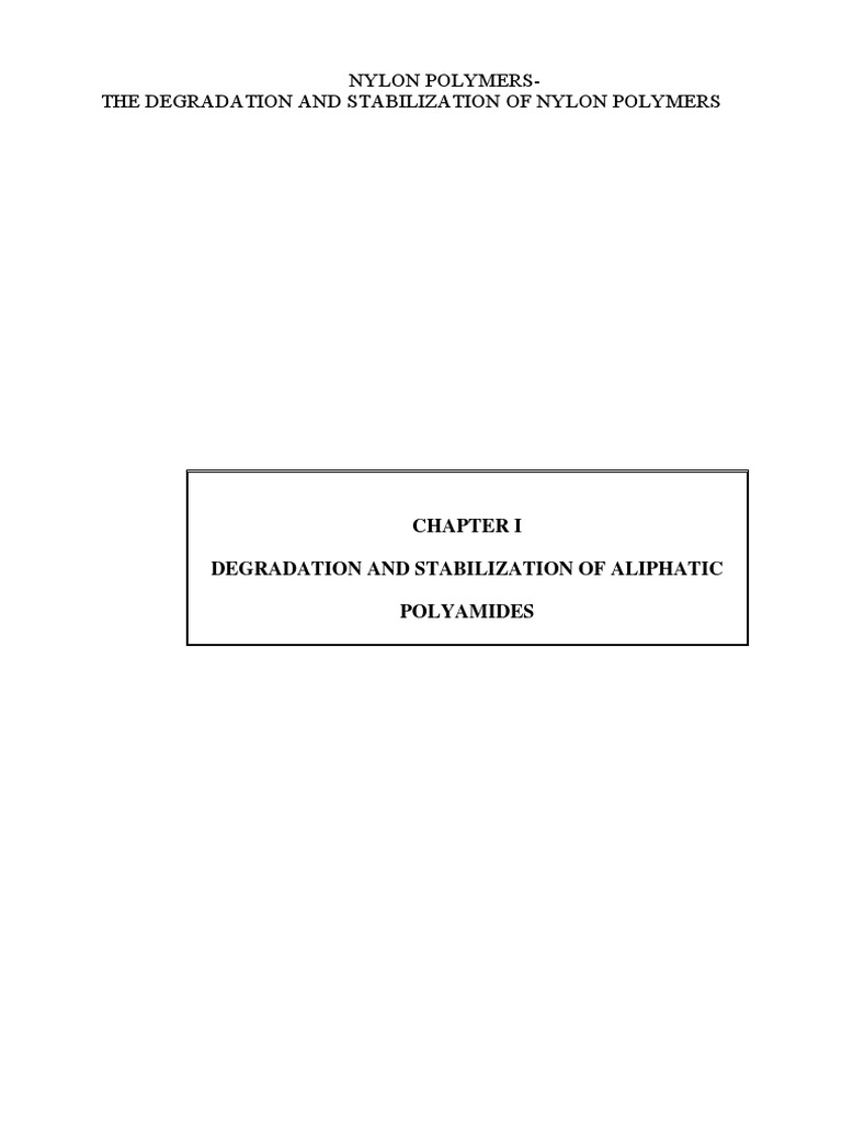 Nylon Polymers Book-Degradation and Stabilization of Nylon Polymers | PDF | Nylon | Polymers