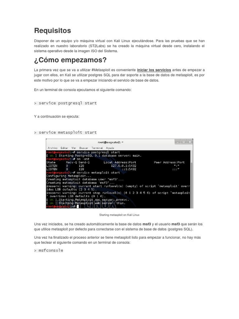 Guía de Metasploit en Kali Linux | PDF | Informática | Tecnología