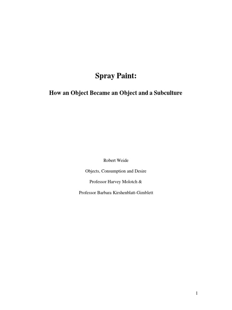 Spray Paint PDF | Download Free PDF | Graffiti | Paintings