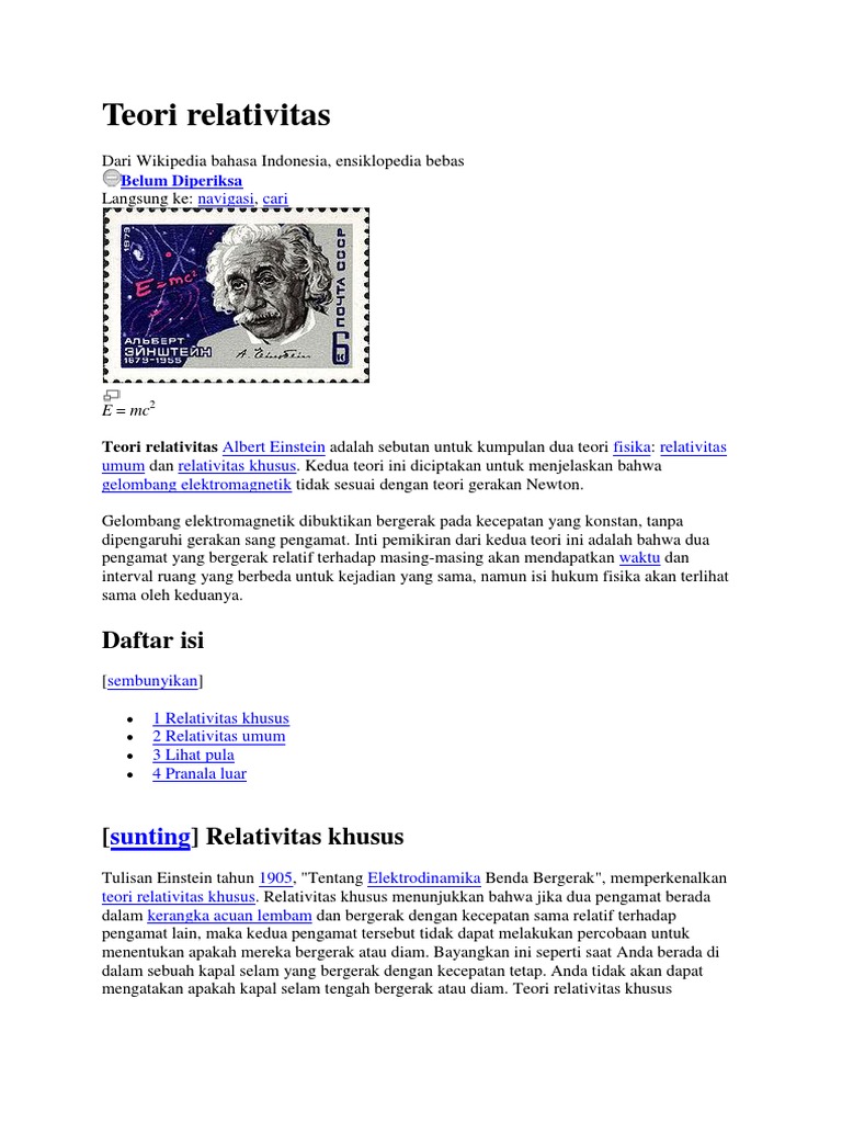 Kimia - Teori Relativitas | PDF