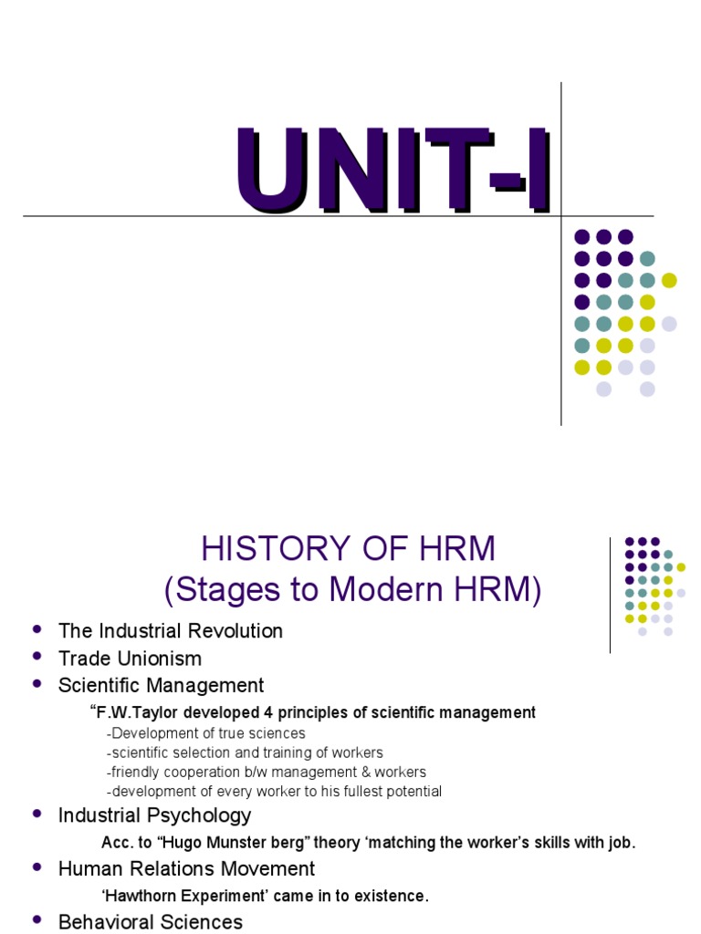 History of Human Resource Management | PDF | Human Resource Management ...