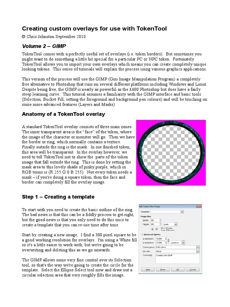 Creating TokenTool Overlays With The GIMP | PDF | Computing | Software