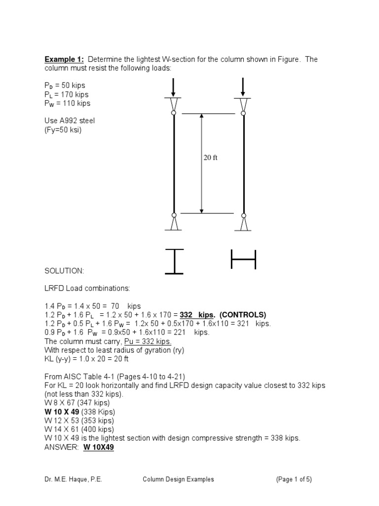 Column Design Examples | Building Engineering | Engineering