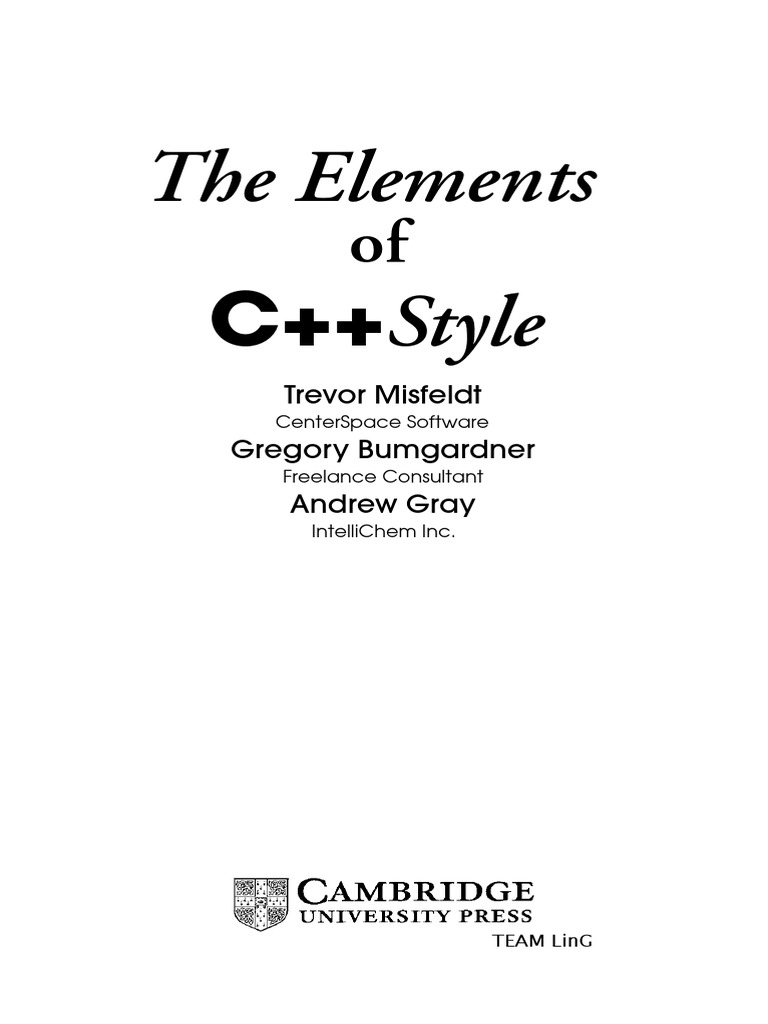 The Elements of C++ Style PDF | PDF | Application Programming Interface ...