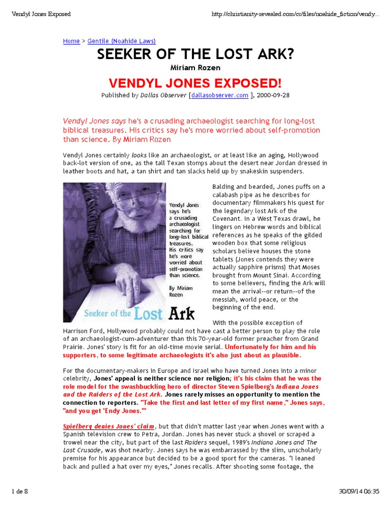 Vendyl Jones Exposed PDF | PDF | Rabbi | Temple In Jerusalem
