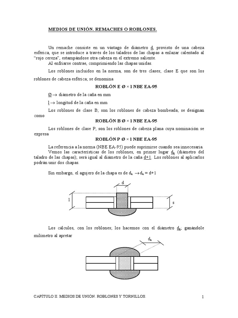Uniones Con Remaches y Tornillos PDF | PDF | Tornillo | Remache