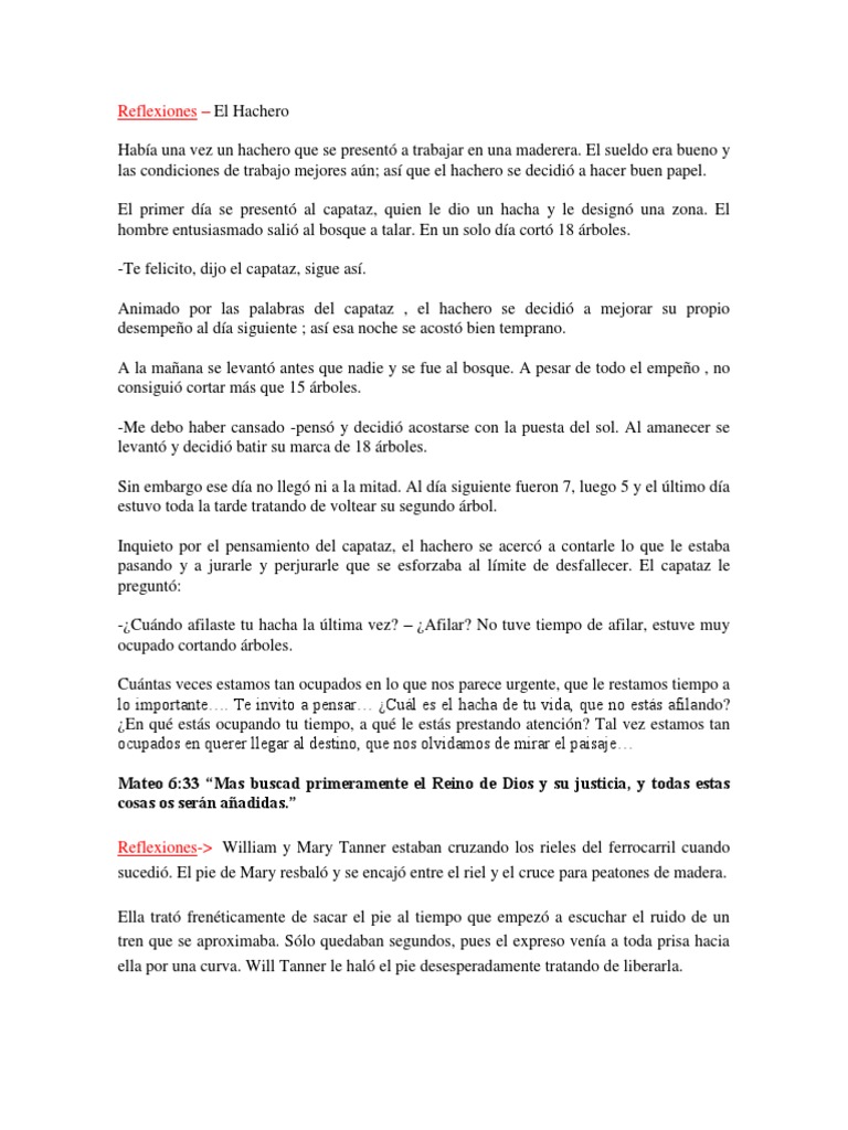 Reflexiones | PDF | Hacha | Amor