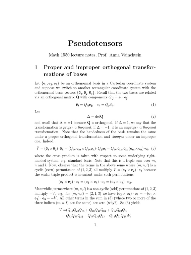 Pseudo Tensor | PDF | Algebra | Theoretical Physics