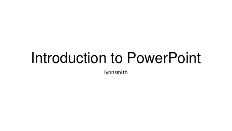 Introduction To PowerPoint | PDF