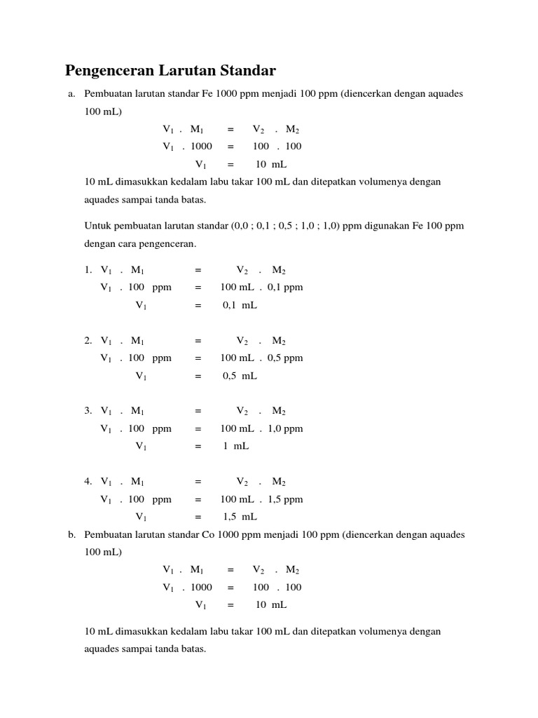 Pengenceran Larutan Standar P'Daud | PDF