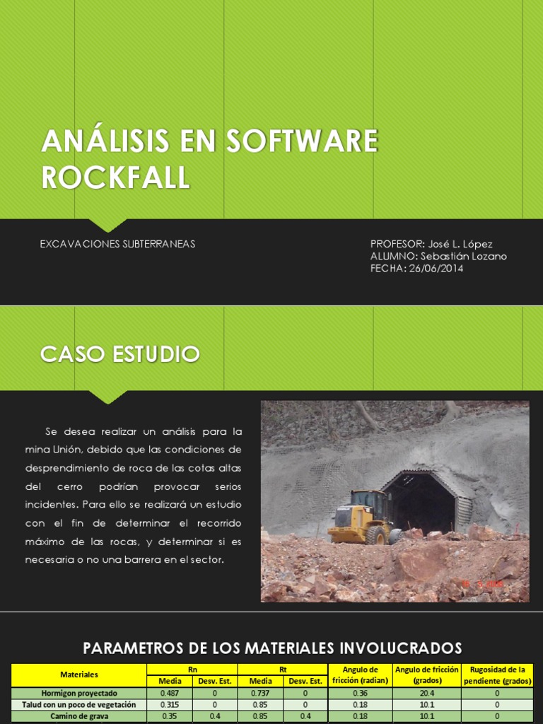Análisis en Software Rockfall-S. Lozano | PDF | Software | Science