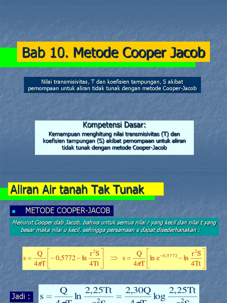 Bab 10 Metode Cooper-Jacob | PDF