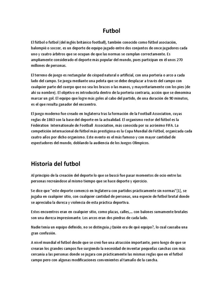 Futbol.docx | Asociación de Futbol | Defensor (Asociación de Fútbol ...