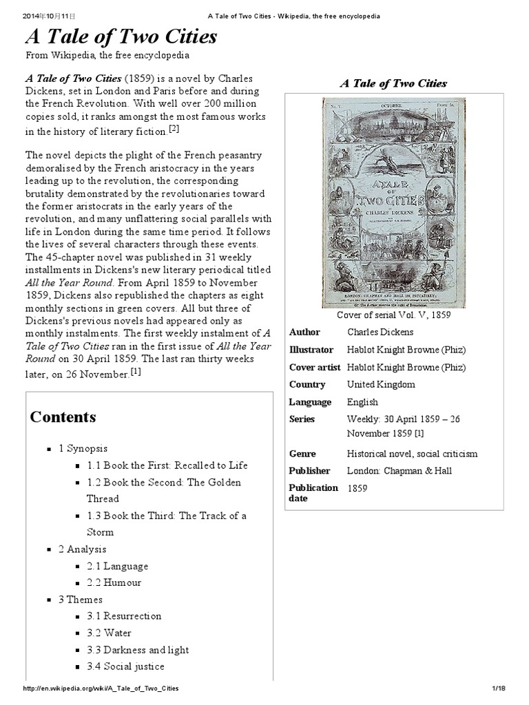 A Tale of Two Cities - Wikipedia, The Free Encyclopedia PDF | PDF | A ...