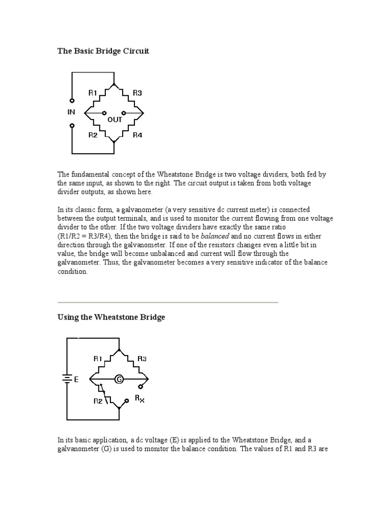 The Basic Bridge Circuit | PDF | Electrical Resistance And Conductance ...
