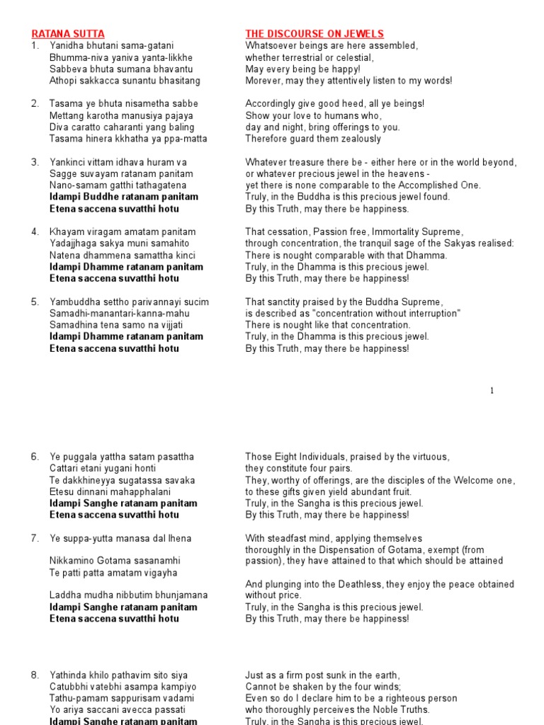 Ratana Sutta | PDF | Religious Philosophical Concepts | Religious Faiths