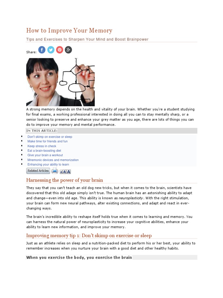 How To Improve Your Memory | PDF | Memory | Brain