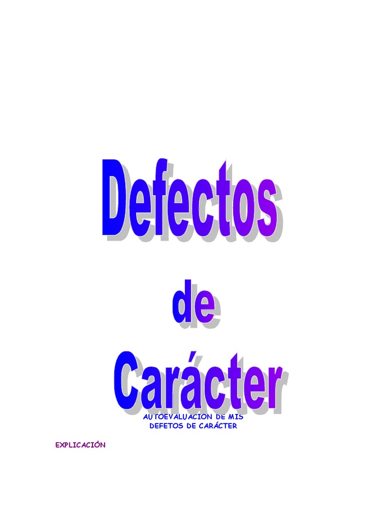 Autoevaluación de Defectos y Virtudes | PDF | Conceptos psicologicos ...