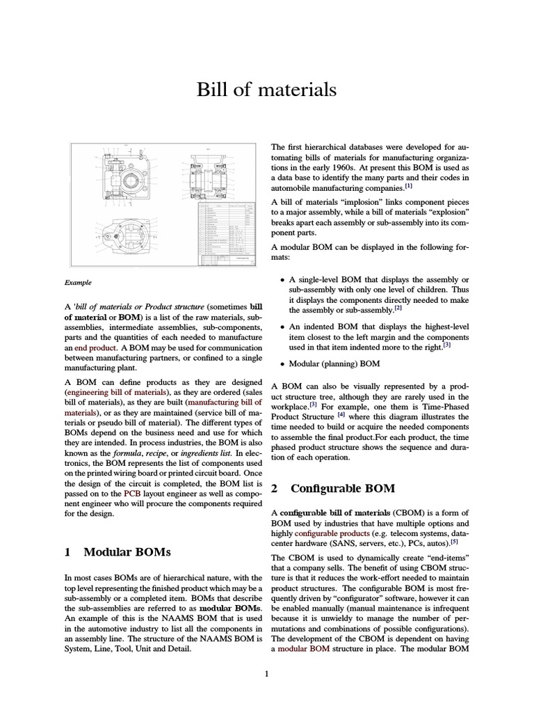 Bill of Materials | PDF | Commercial Item Transport And Distribution ...