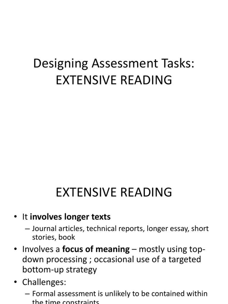 Designing Assessment Tasks | PDF | Reading Comprehension | Reading ...