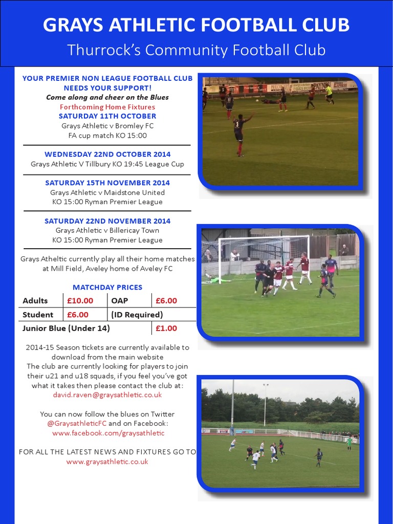 Grays Athletic FC Upcoming Matches | PDF