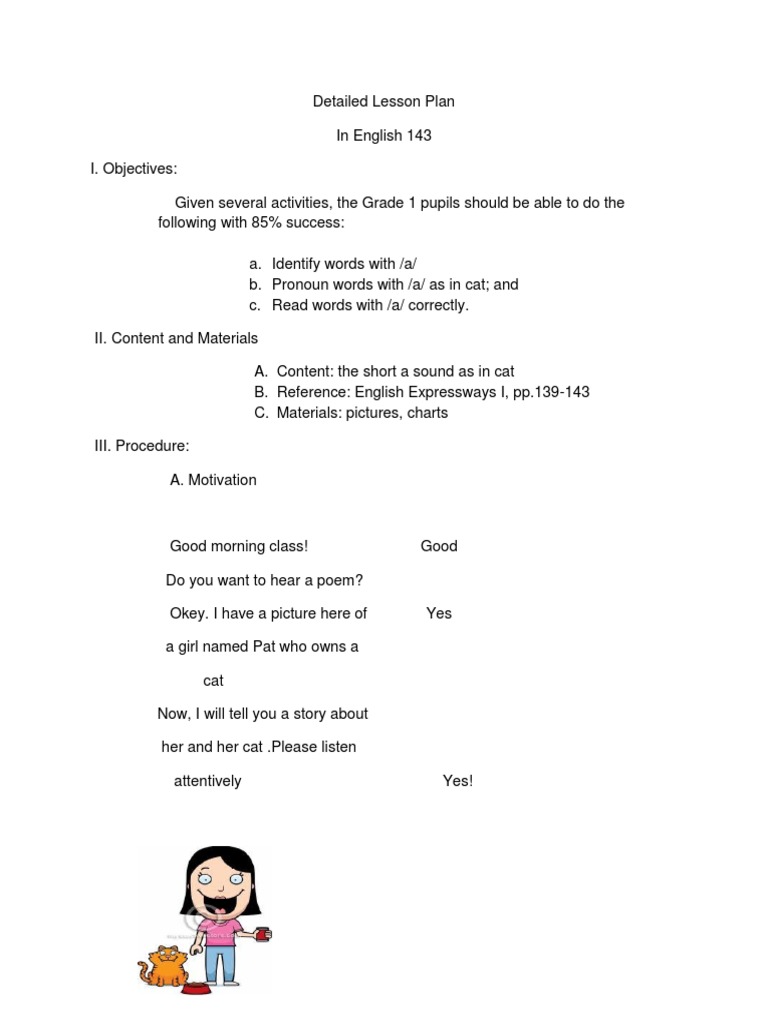 Detailed Lesson Plan | Download Free PDF | Cats | Lesson Plan