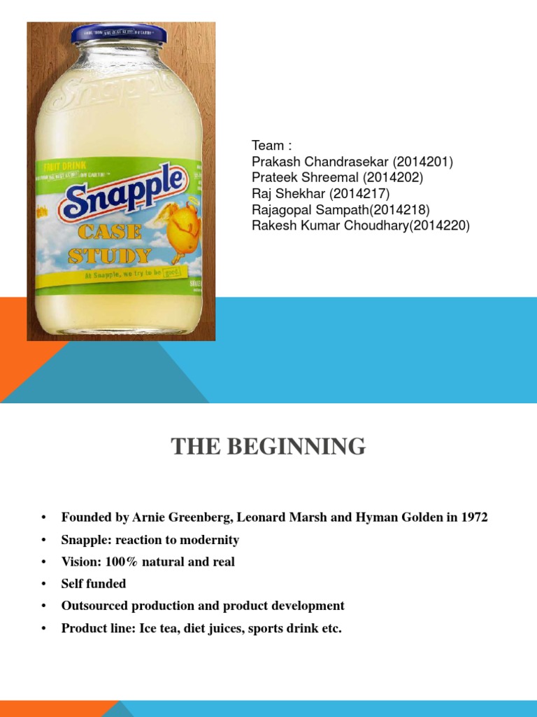 Snapple | PDF | Brand | Drink