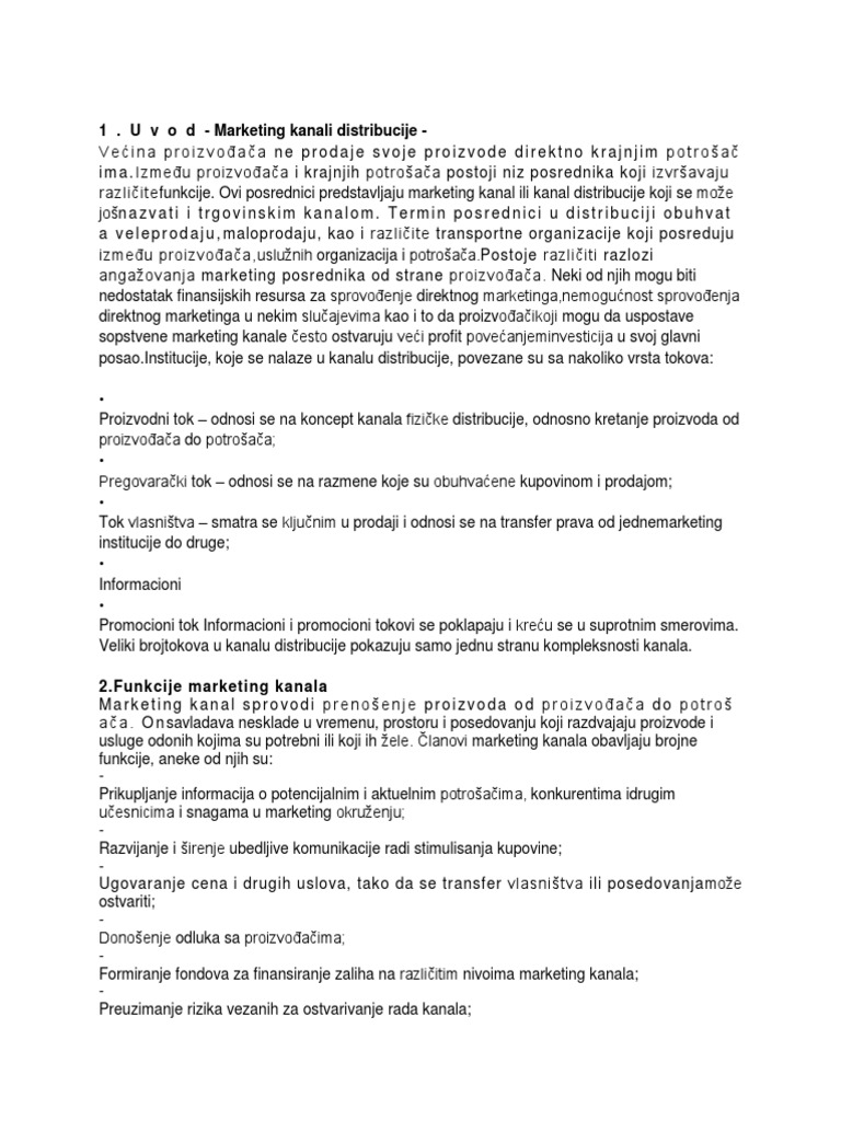 Commercial Logistics Marketing Channels | PDF