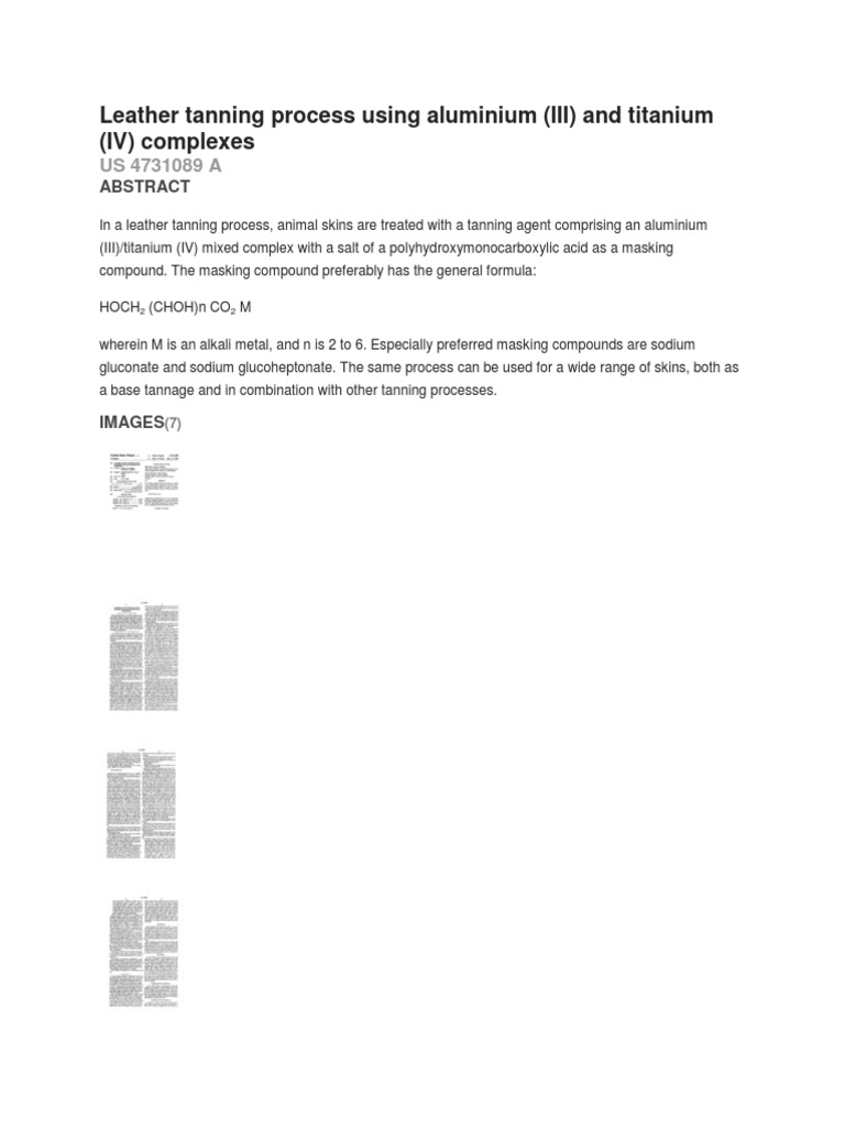 Leather Tanning Process Using Aluminium | Download Free PDF | Chromium ...