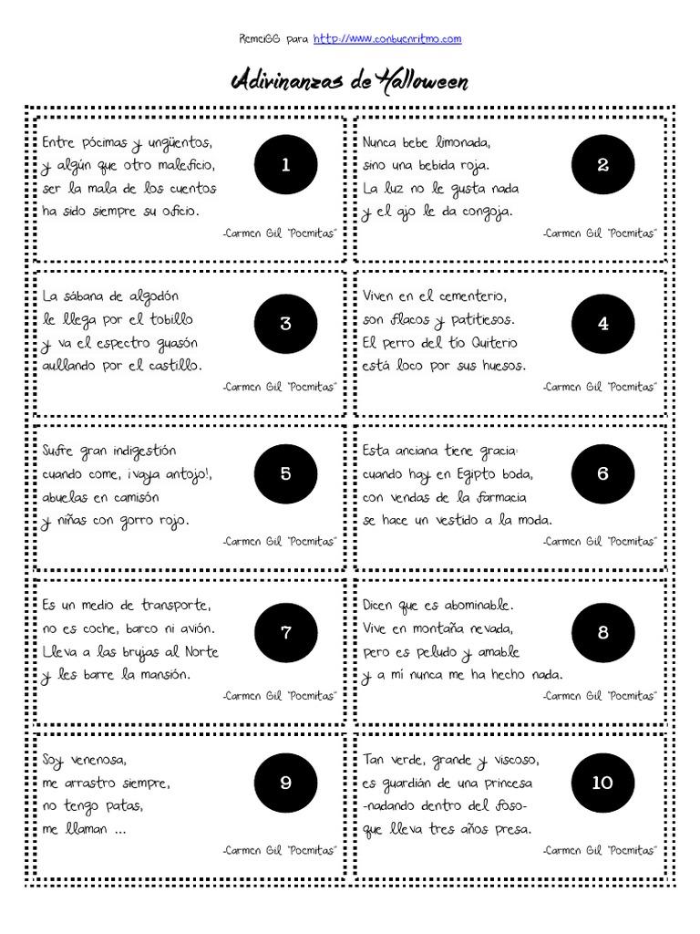 Adivinanzas de Halloween | Ficción y literatura | Prueba gratuita de 30 ...