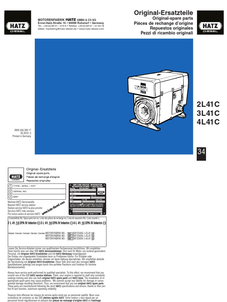 Manual Partes 2L41C-3L41C-4L41C PDF | PDF