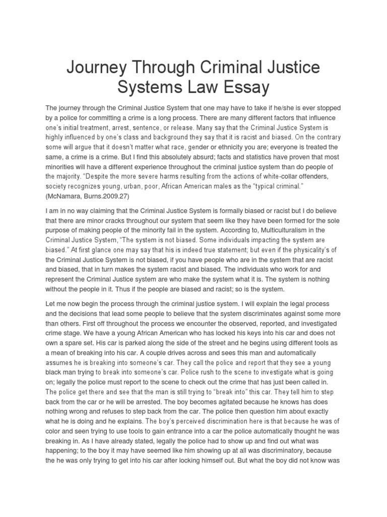 Journey Through Criminal Justice Systems Law Essay | Crimes | Crime ...
