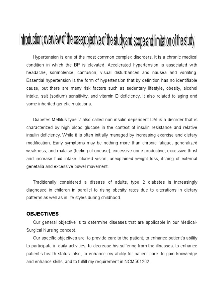 Hypertension CASE STUDY | PDF | Hypertension | Pancreas